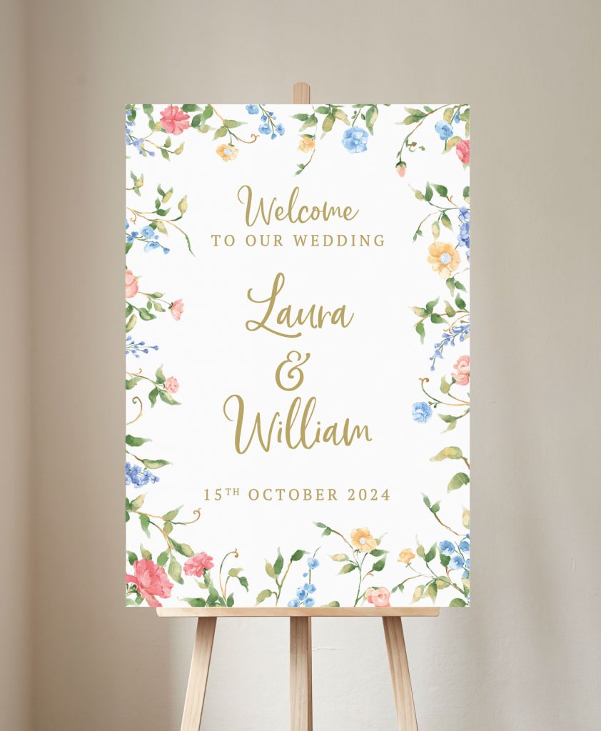 Spring / Summer Wild Flowers welcome sign | Wedding Invitations and ...