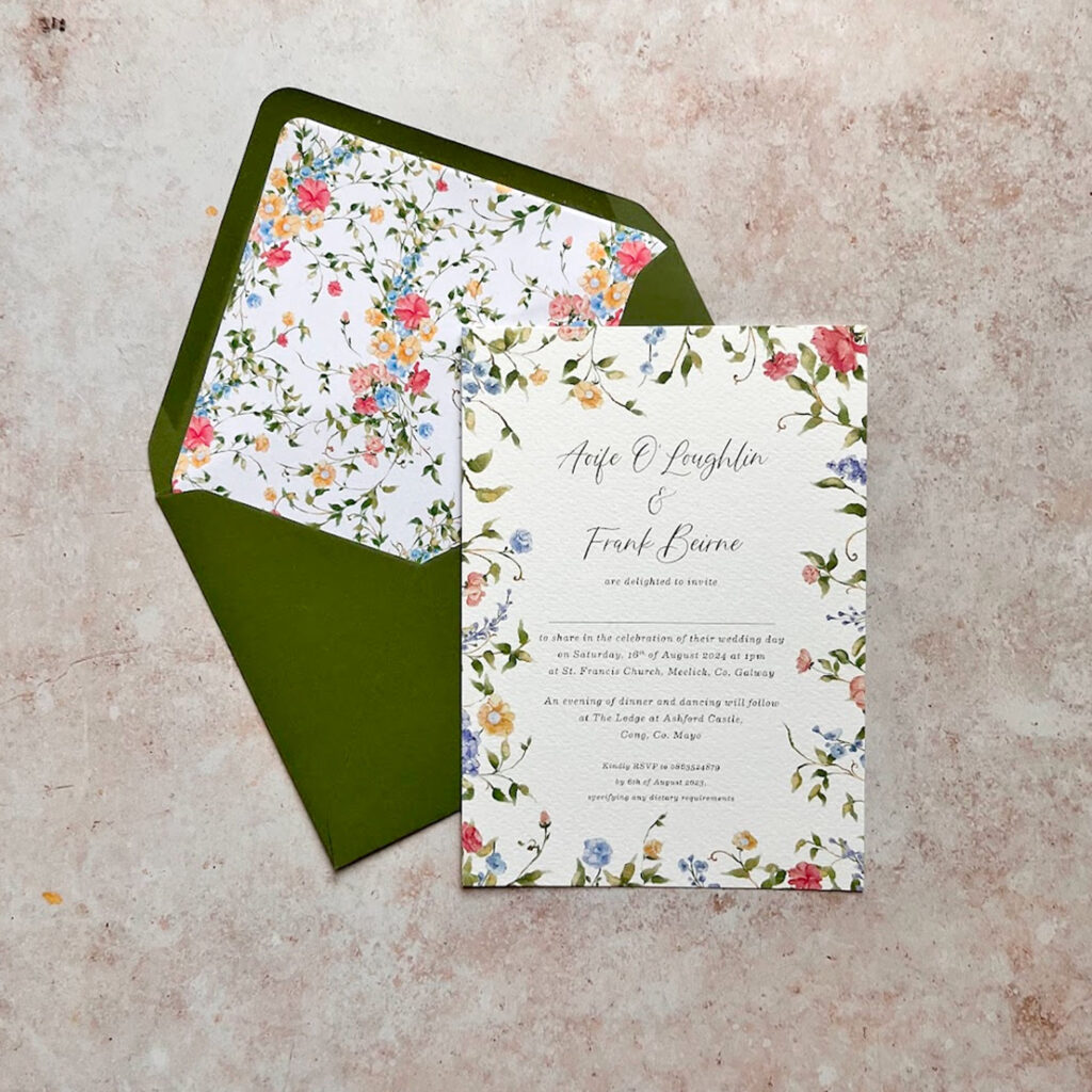 Wildflowers Spring or Summer Multicolour Wedding Invitation | Wedding ...