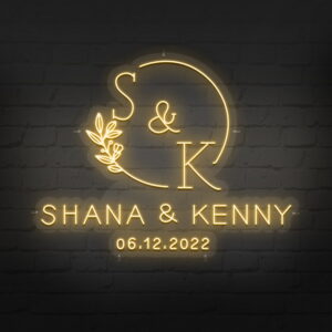 Neon Wedding Sign with Names, Date and Initials, Extra Large | Wedding ...