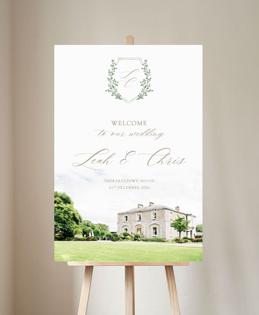Venue Watercolour Wedding and Venue Illustration Welcome Signs ...