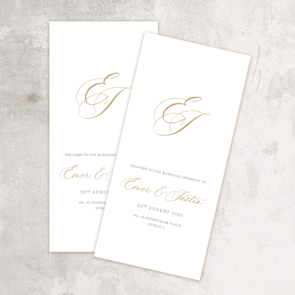 Modern Monogram Elegant Wedding mass ceremony booklet | Wedding Invitations and Wedding ...